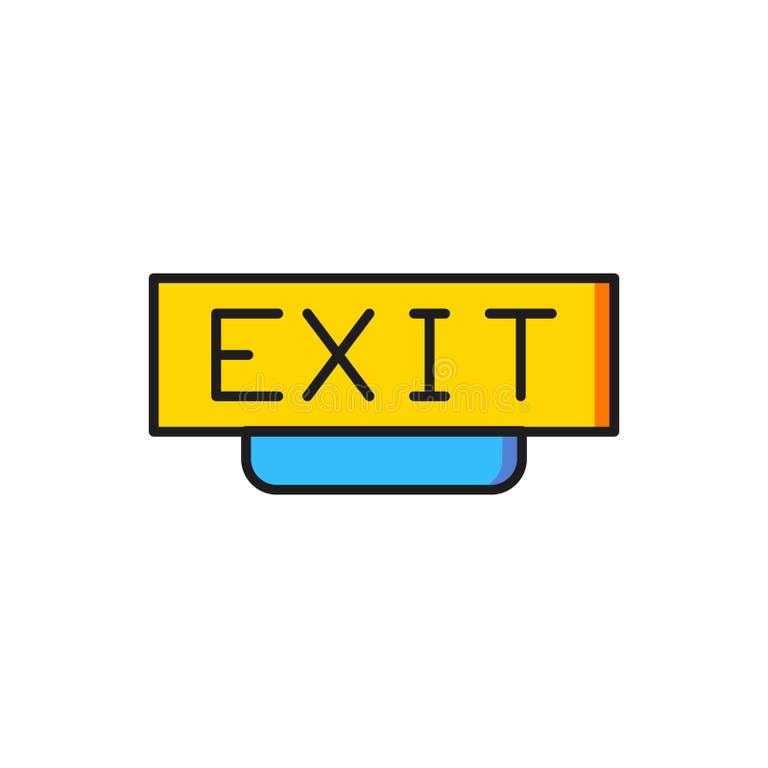 Color Fire Exit Icon Isolated on White Background. Fire Emergency Icon ...