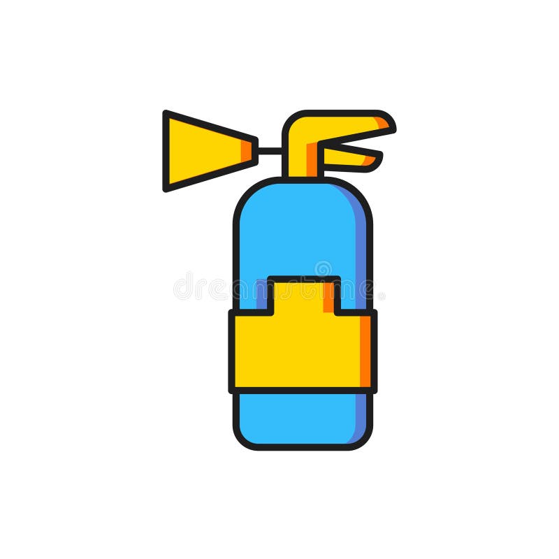 Color Fire Extinguisher Icon Isolated on White Background. Flat Filled ...