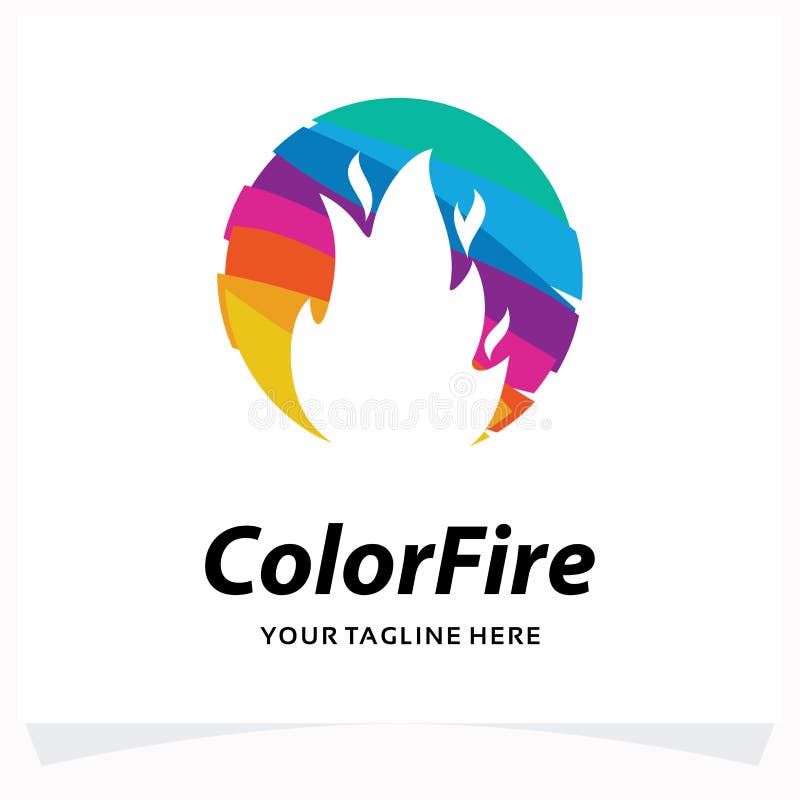 Color Fire Logo Template Design Template Stock Vector - Illustration of ...
