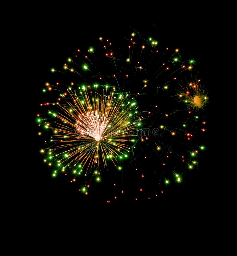 Color Firework Explosion in Black Sky Stock Image - Image of reflection ...