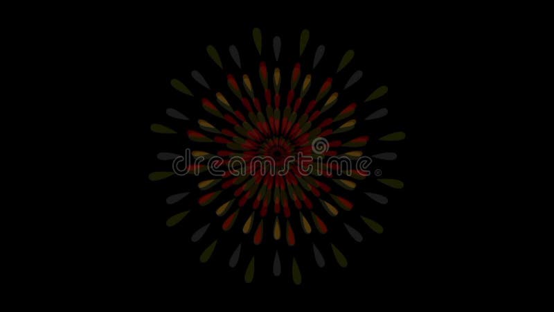 Color Firework Rotating Circular on Black Screen Background. Festive ...