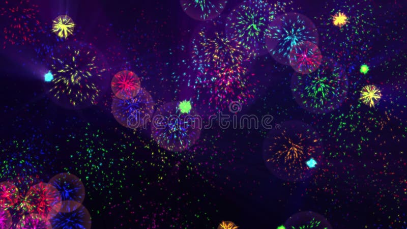 Color Fireworks Particles Animation 4k Stock Footage - Video of happy ...