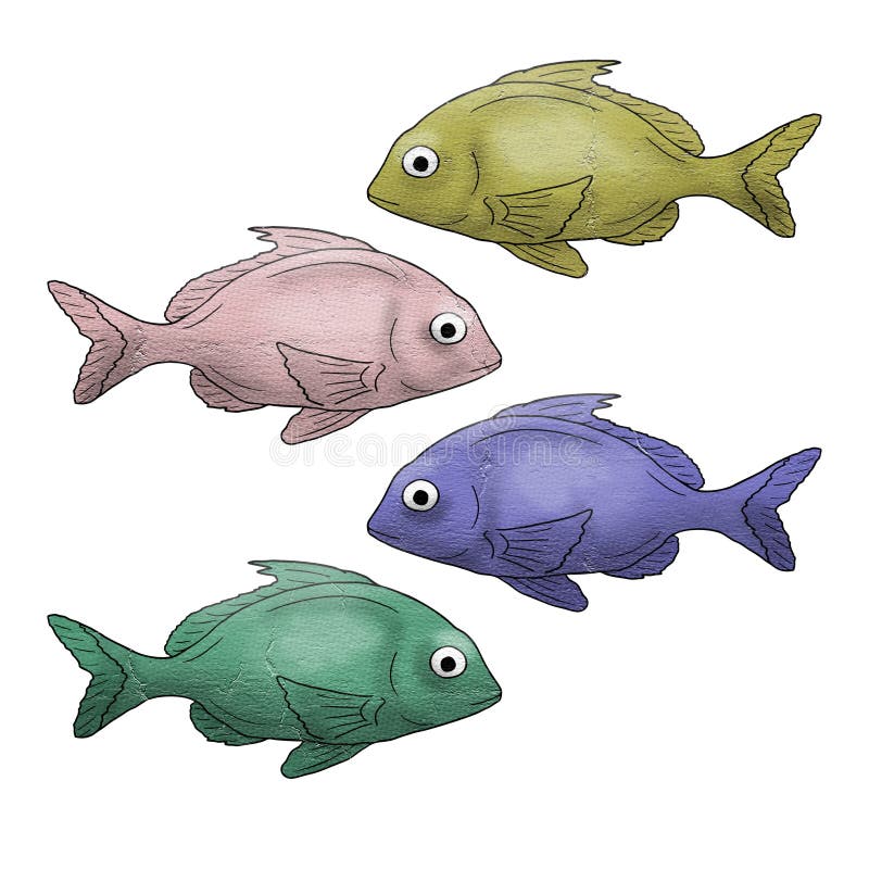 Color fish stock illustration. Illustration of collage - 102726316