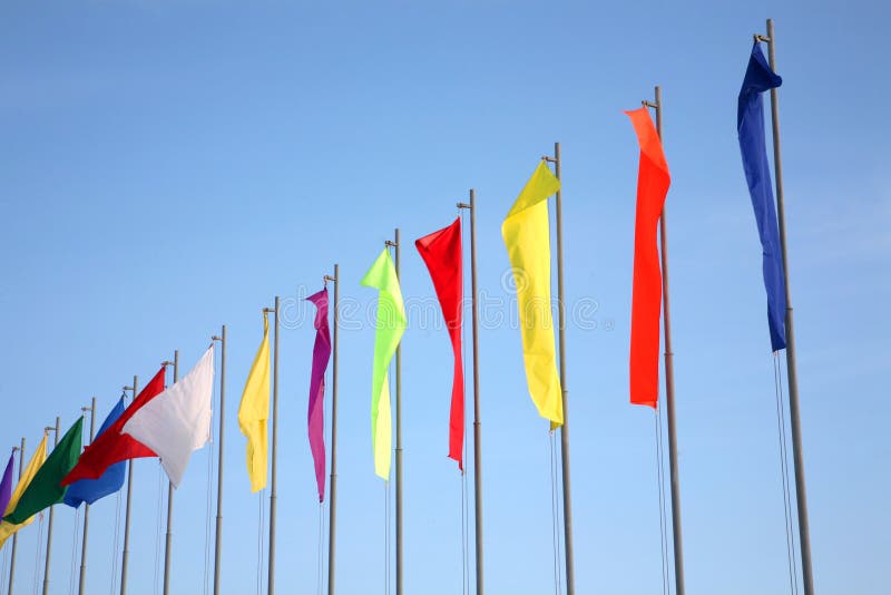 Color flags stock photo. Image of orange, violet, wind - 8249698