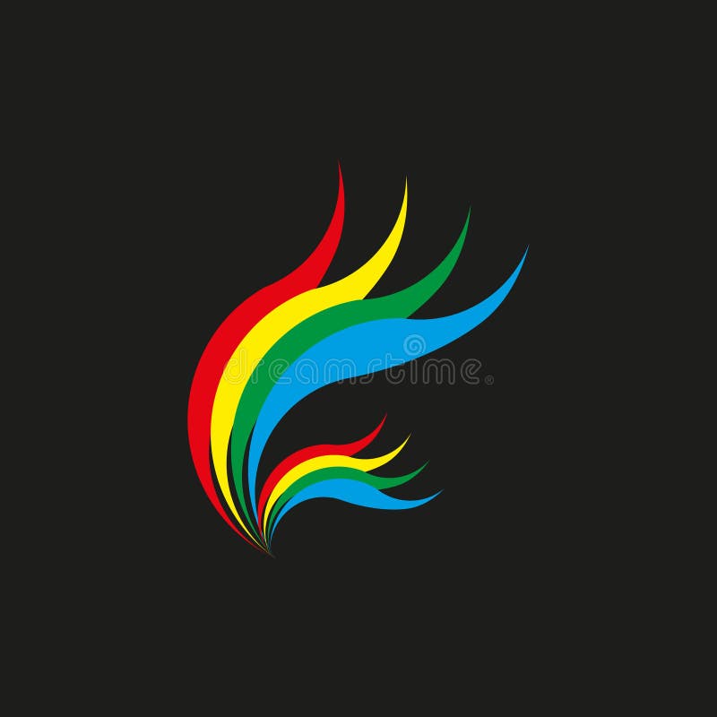Color Flame Shape. Rainbow Abstract Icon. Bright Spectrum Swirl. Vector ...