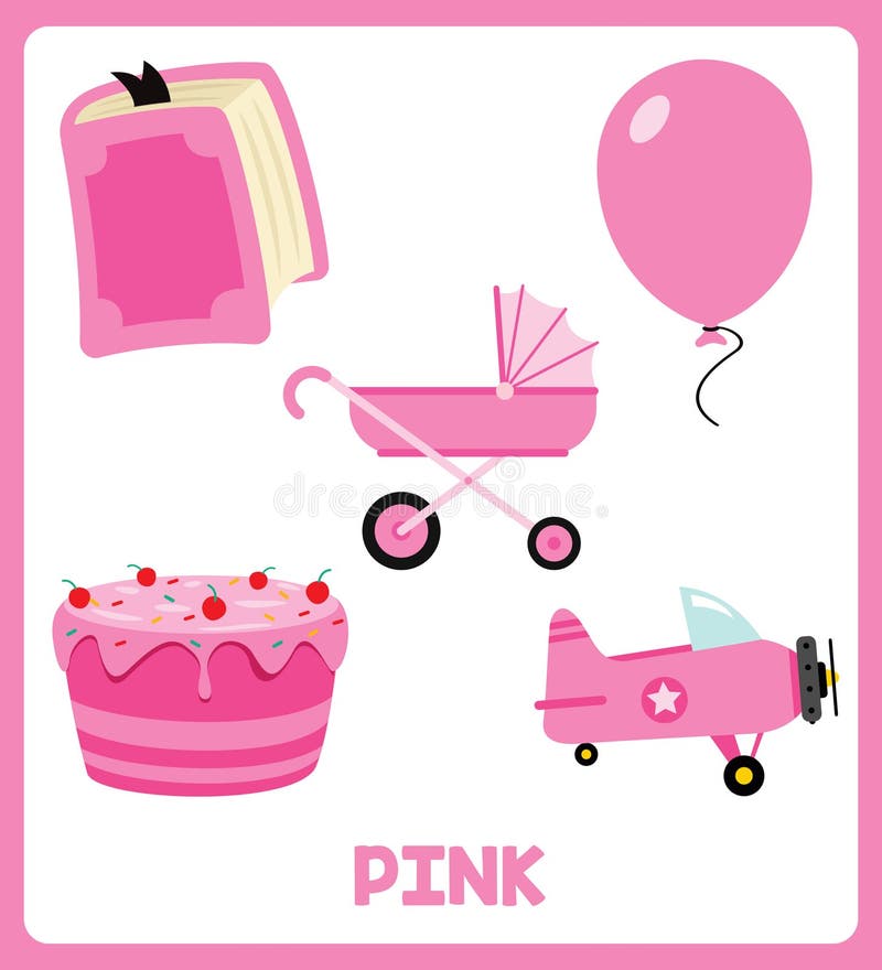 Color Flashcard with Various Elements Stock Illustration - Illustration ...