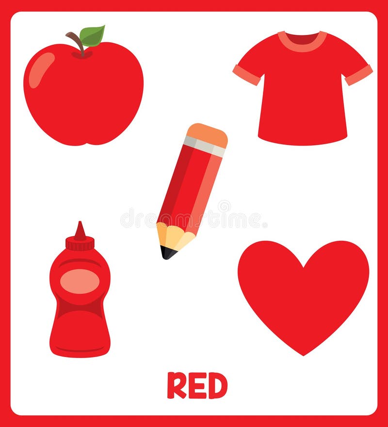 Color Flashcard with Various Elements Stock Illustration - Illustration ...