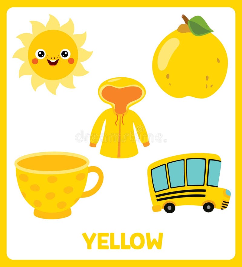 Color Flashcard with Various Elements Stock Illustration - Illustration ...