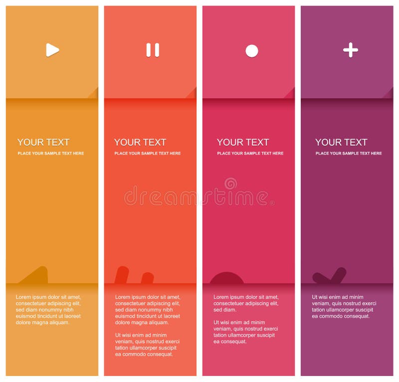 4 Color Flat Design Template Stock Vector - Illustration of color ...