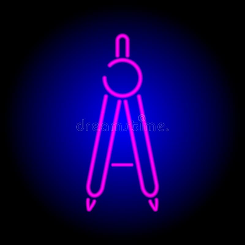 Color Flat Icon Compass Pink Neon Stationery Stock Illustration ...