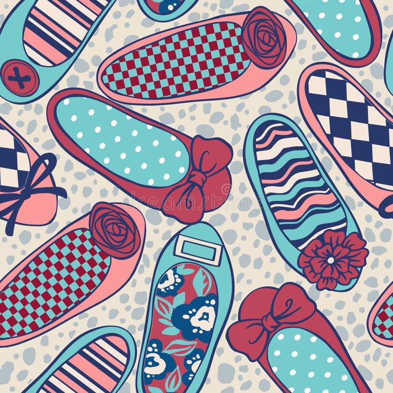Color flat shoes pattern stock vector. Illustration of cute - 175705837