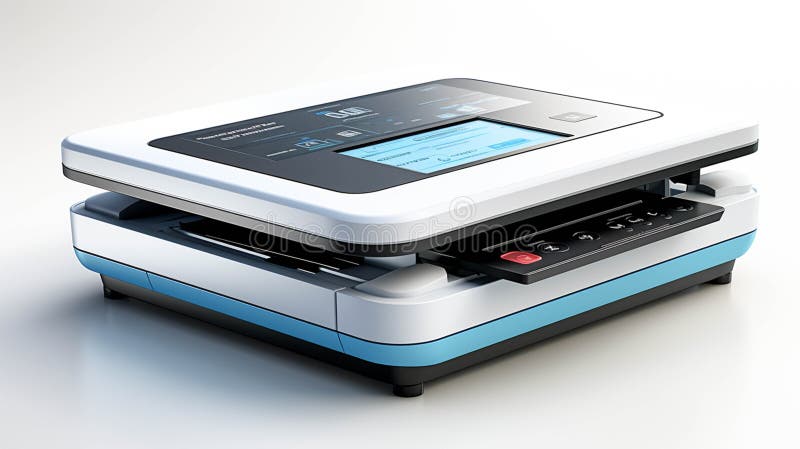 Color Flatbed Scanner Isolated on White Background Stock Illustration ...