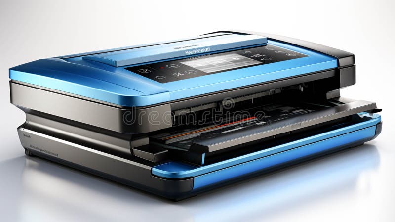 Color Flatbed Scanner Isolated on White Background Stock Illustration ...