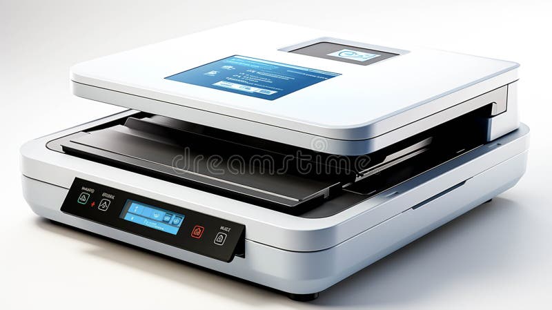 Color Flatbed Scanner Isolated on White Background Stock Illustration ...
