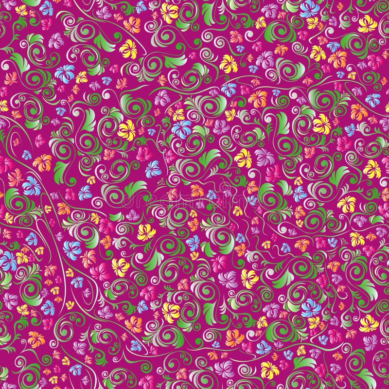 Color Floral Seamless Pattern Stock Vector - Illustration of abstract ...