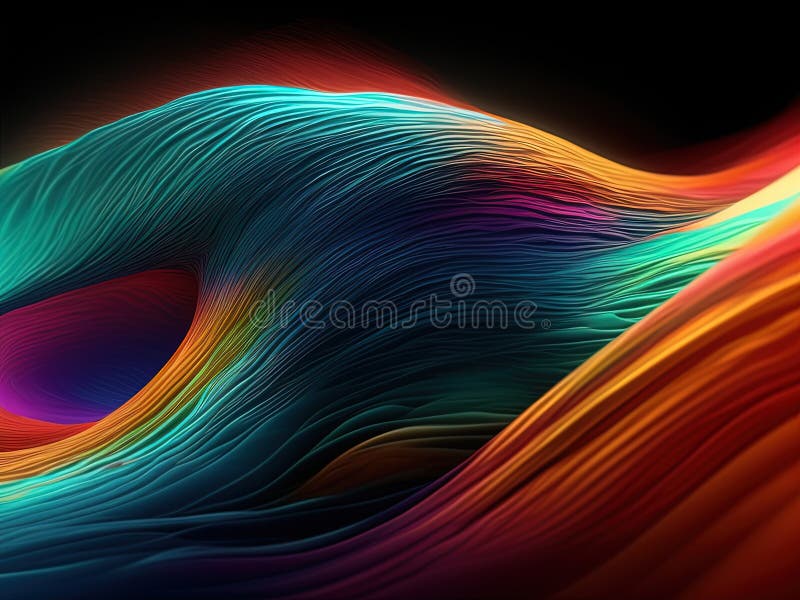 Color Flow Series. Abstract Composition of Liquid Flow of Digital Paint ...