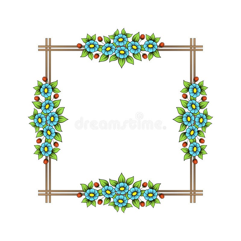 Square daisy black frame stock vector. Illustration of graphic - 139803921