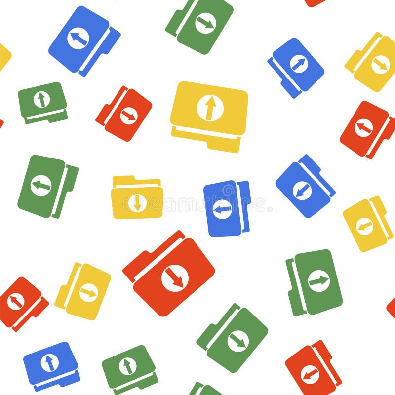 Folder Download Icon Isolated. Set Icons Colorful Square Buttons Stock ...