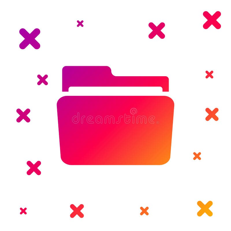 Color Folder Icon Isolated on White Background. Gradient Random Dynamic ...