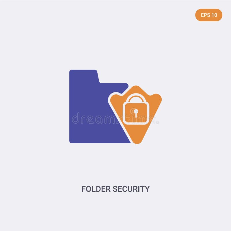 2 Color Folder Security Concept Vector Icon. Isolated Two Color Folder ...