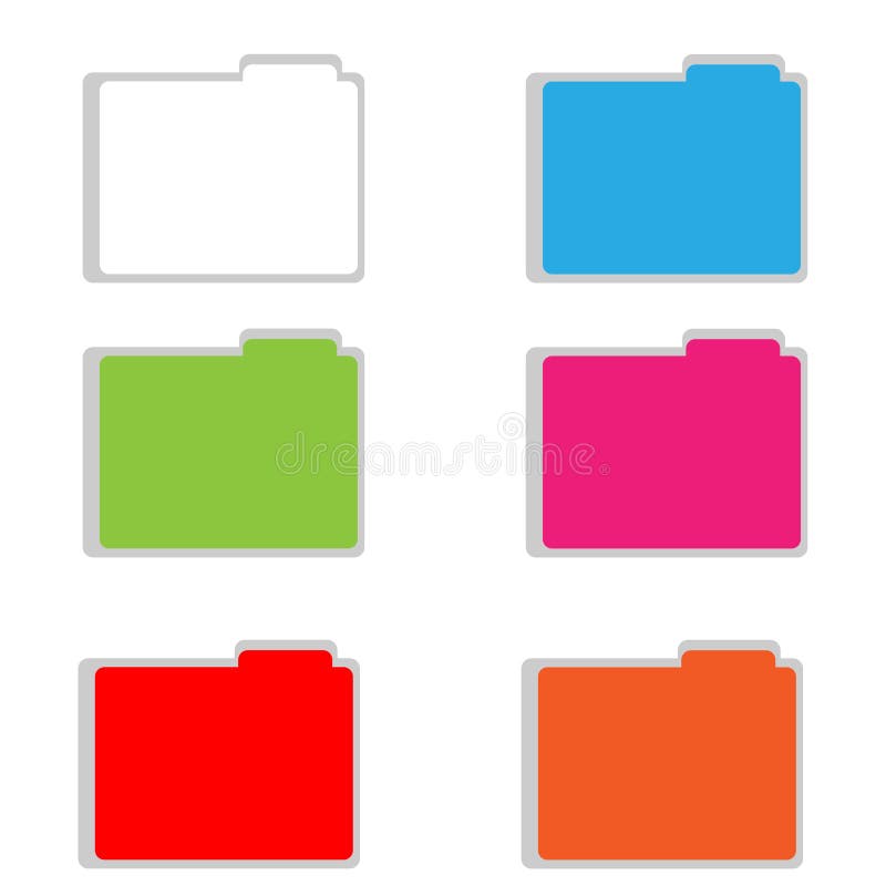 Color folders with paper stock vector. Illustration of isolated - 6657774