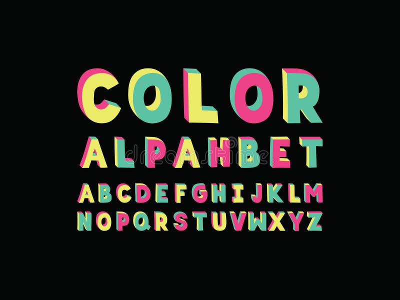 Color Font. Vector Alphabet Stock Vector - Illustration of cool, game ...