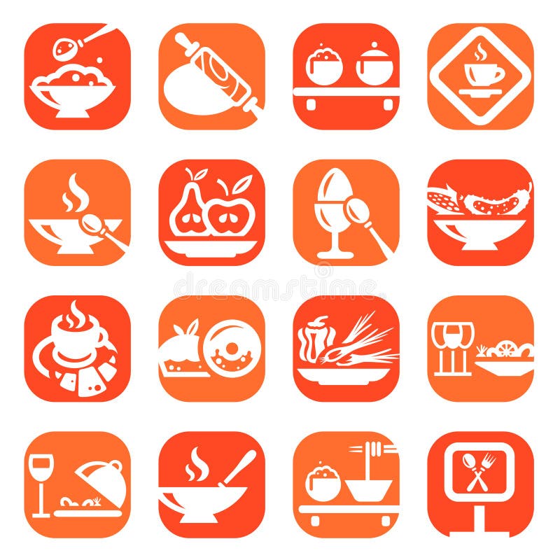 Color food icons stock vector. Illustration of button - 31359079