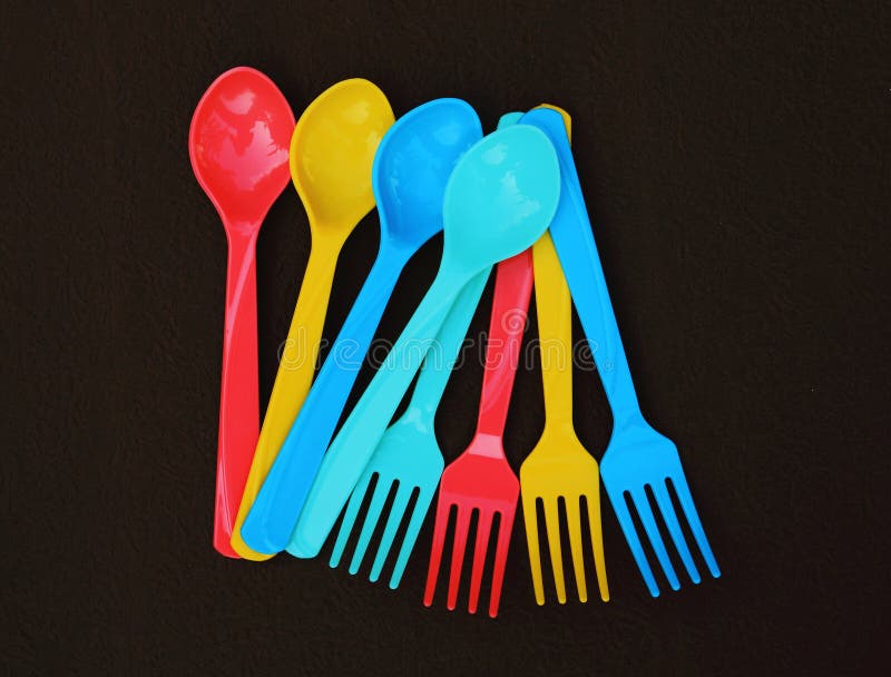 Colourful spoon and fork stock image. Image of food, bright - 50405155