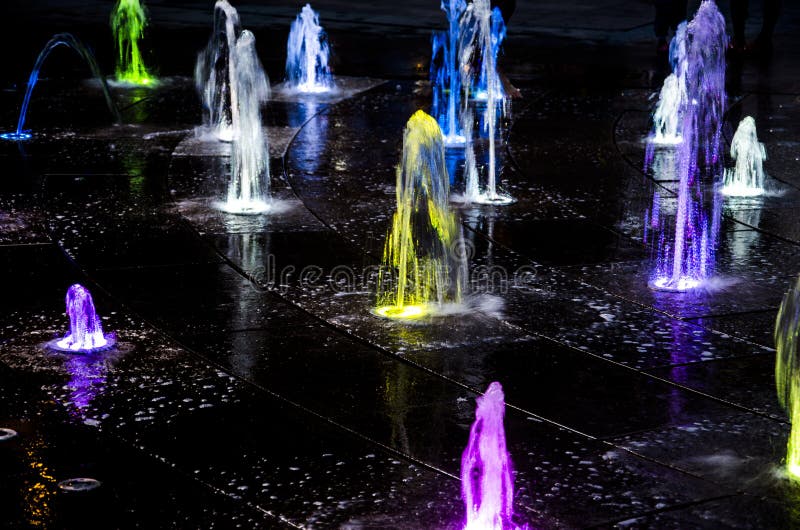 Color fountain stock image. Image of brick, light, pink - 71851895