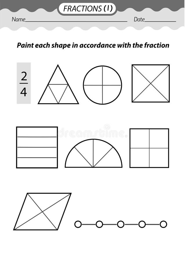 Color Fractions Coloring Book Stock Illustration - Illustration of ...
