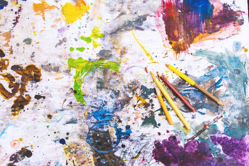 Color Fragments Stained on Paper from Art Stock Image - Image of white ...