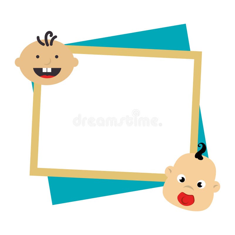 Color Frame with Border with Baby Toys Stock Vector - Illustration of ...