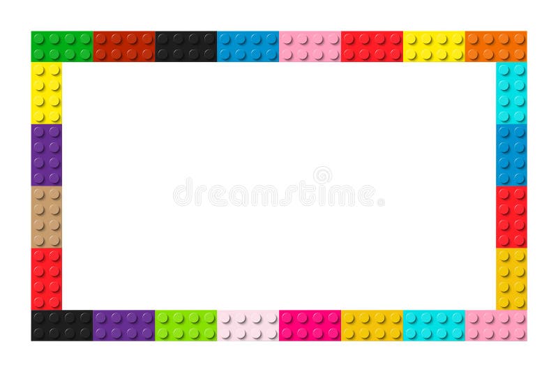 Color Frame Composed of Coloured Plastic Toy Blocks. Colorful Brick ...
