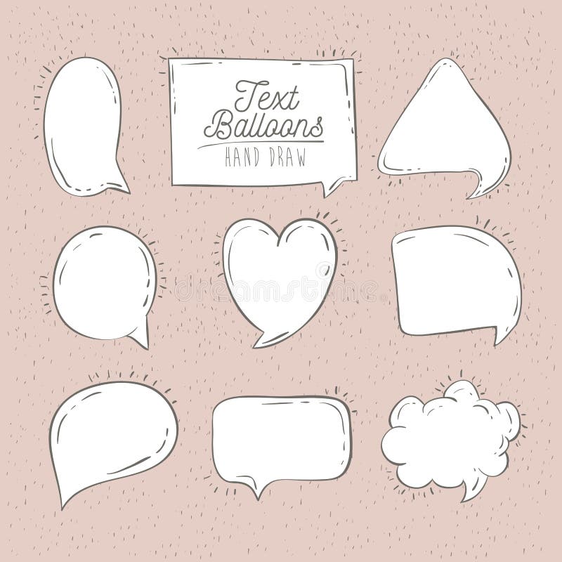 Color Frame Hand Drawn of Text Balloons Stock Vector - Illustration of ...