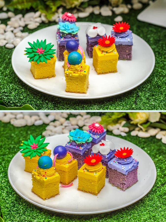 Color full cake stock image. Image of cream, dairy, vanilla - 51385109