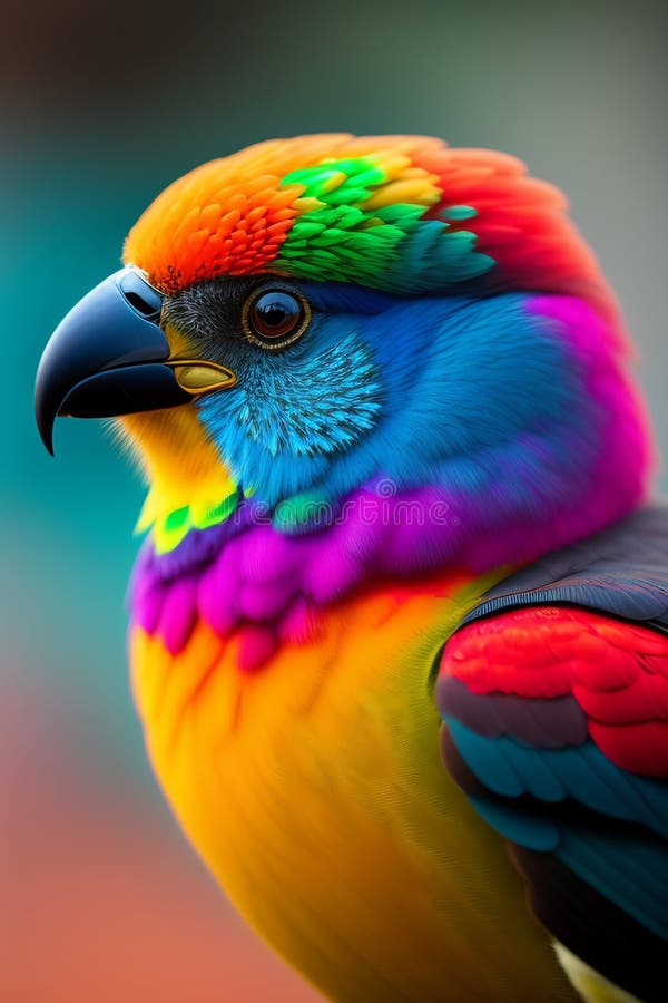 Color Full Perrot. Ai Generated Image Stock Illustration - Illustration ...