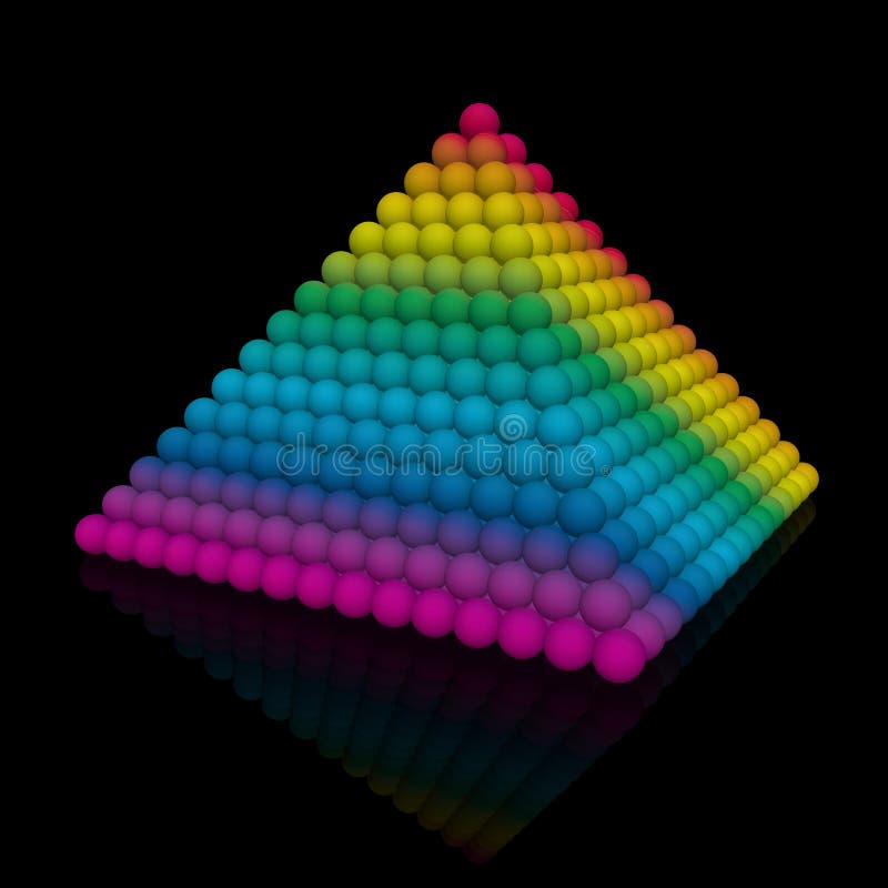 Color-full pyramid stock illustration. Illustration of orange - 7826735