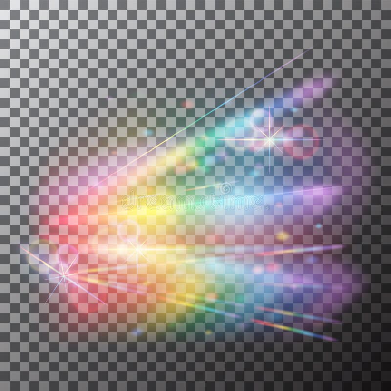 Color Full Vector Lens and Light Flare Transparent Effects. Vector ...