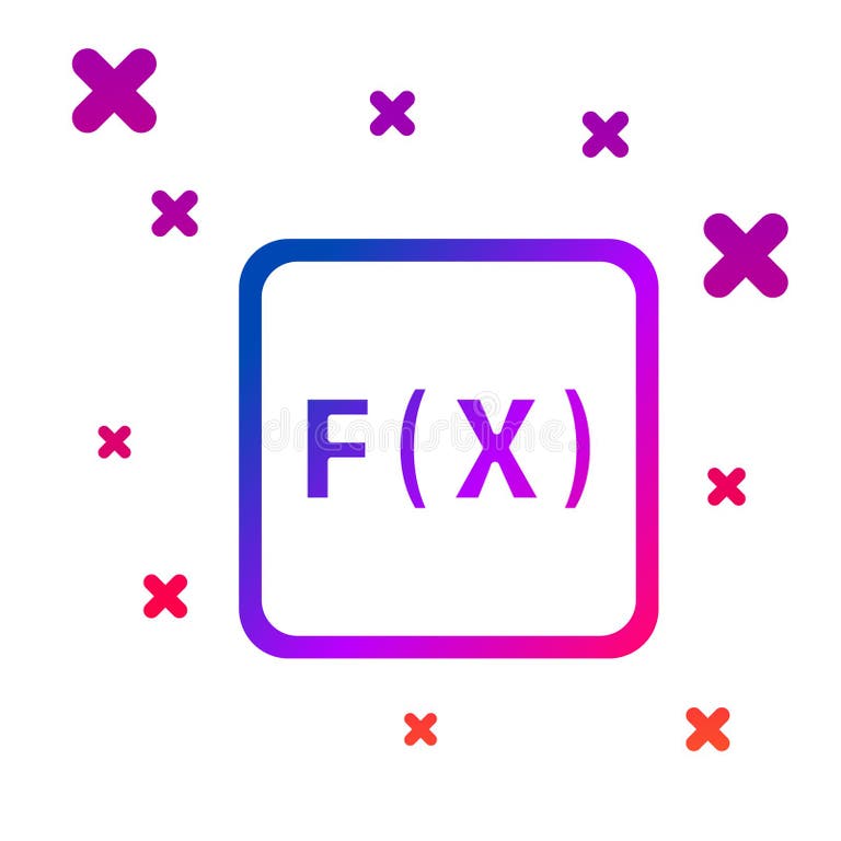 Color Function Mathematical Symbol Icon Isolated on White Background ...