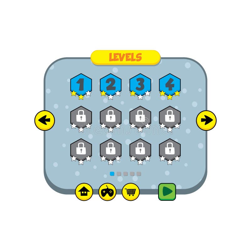 Color Game Asset Menu Icon Button Stock Illustration - Illustration of ...