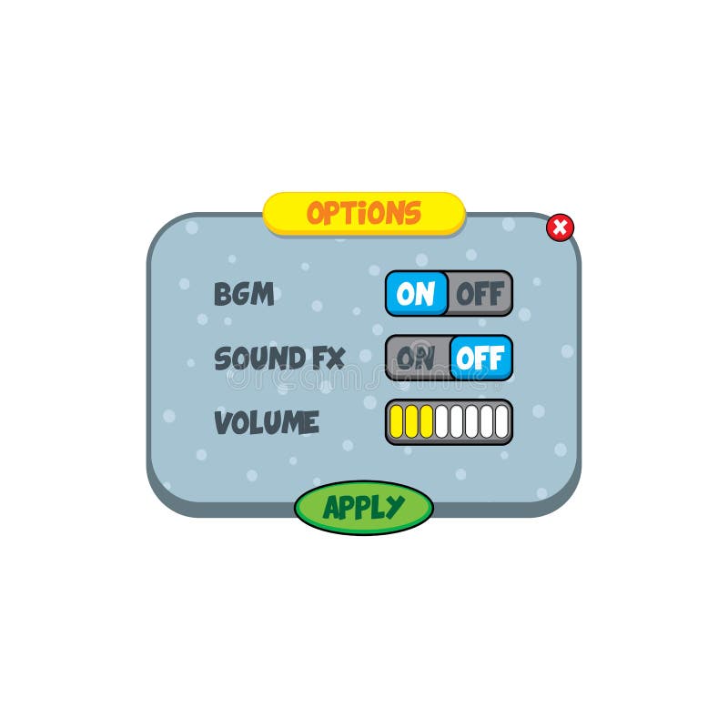 Color Game Asset Menu Icon Button Stock Illustration - Illustration of ...