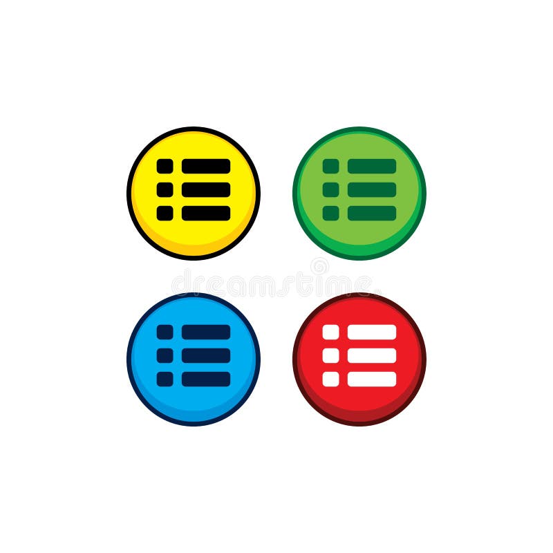 Color Game Asset Menu Icon Button Stock Illustration - Illustration of ...