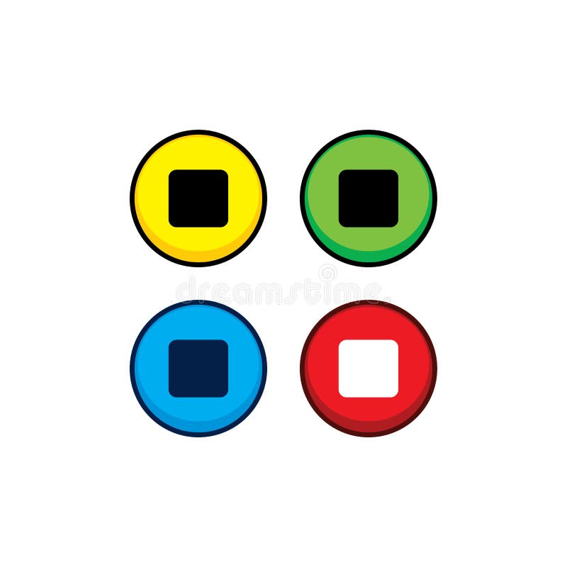Color Game Asset Menu Icon Button Stock Illustration - Illustration of ...