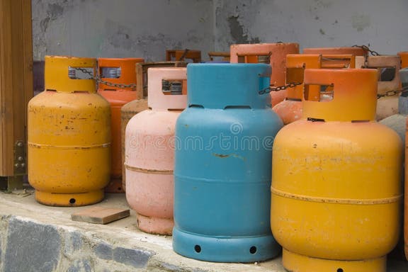 Color gas cylinders stock photo. Image of power, butane - 19923780