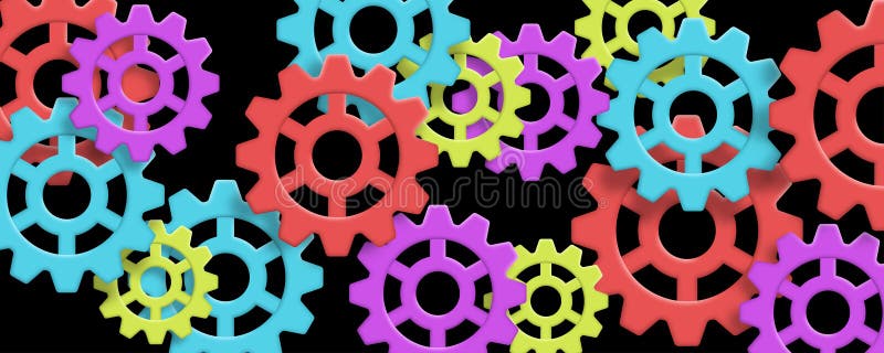 Color Gear Wheels for Industrial Concept Stock Vector - Illustration of ...