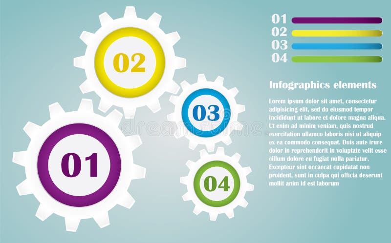 Color Gears Infographics stock vector. Illustration of symbol - 41540939