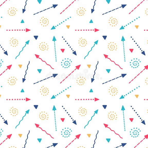 Color Geometry Pattern in Doodle Technique for Design. Stock Vector ...