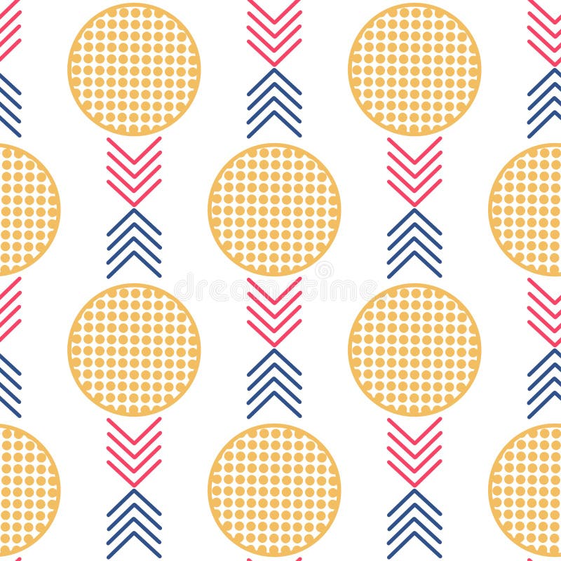 Color Geometry Pattern in Doodle Technique for Design. Stock Vector ...