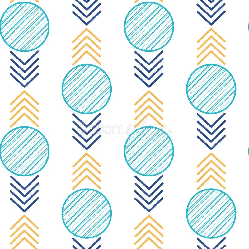 Color Geometry Pattern in Doodle Technique for Design. Stock Vector ...