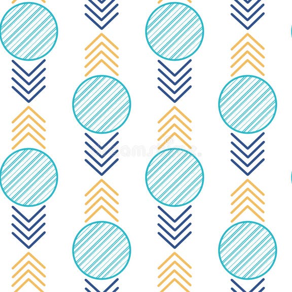 Color Geometry Pattern in Doodle Technique for Design. Stock Vector ...